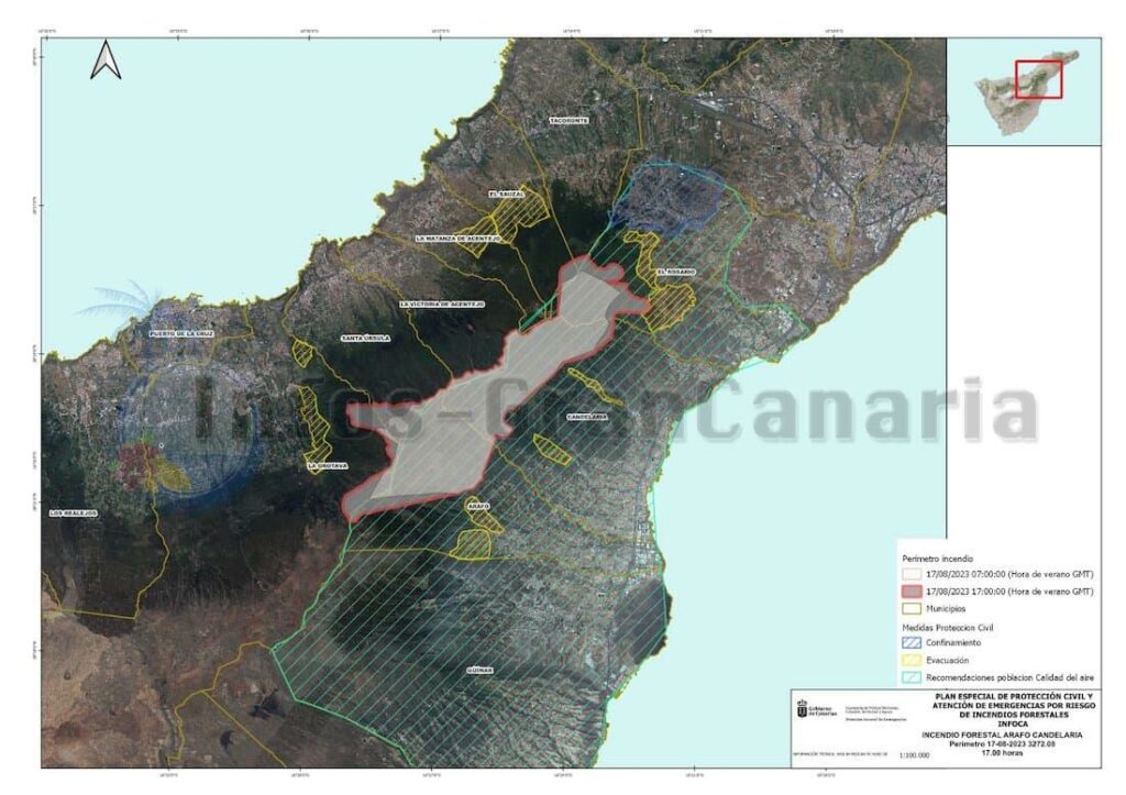 Schne Waldbrand Teneriffa Karte Bildernull